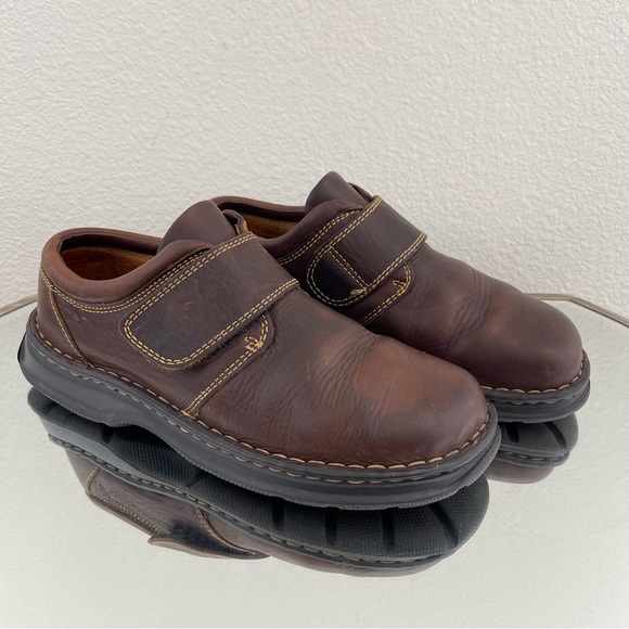 Born | Shoes | Born Vintage 9s Dark Brown Leather Hook Loop Chunky ...